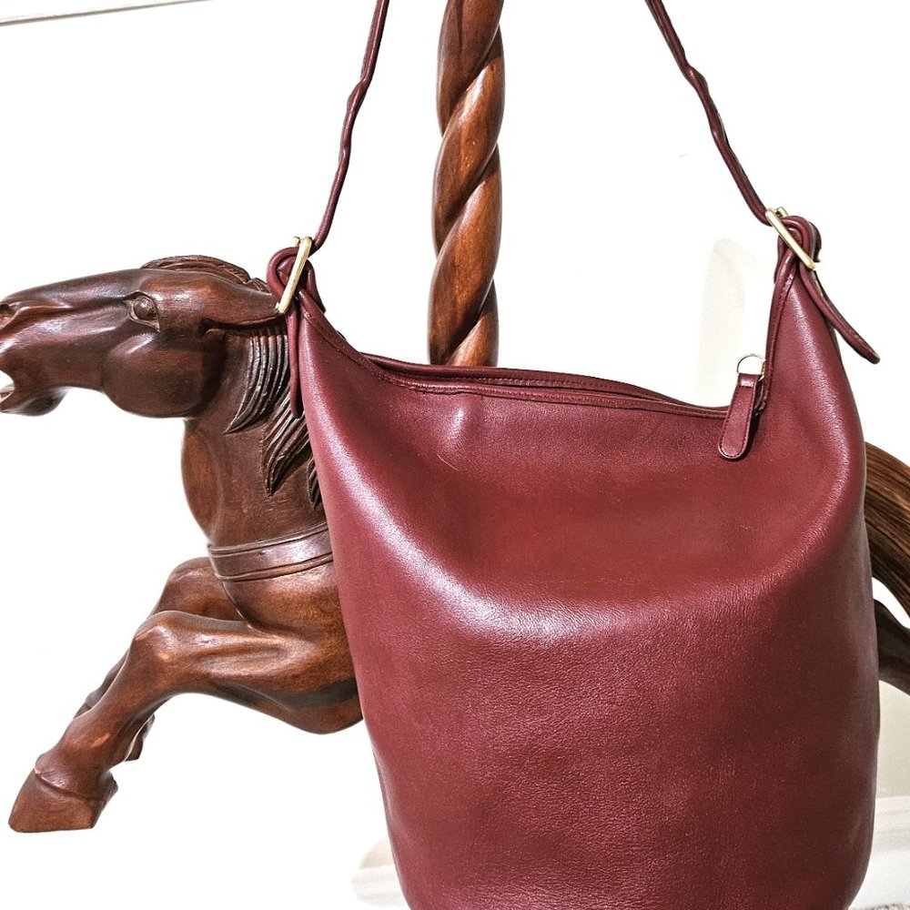 Vintage Coach 9085 Red Leather Xl Duffle, Hobo, Beeke… - Gem